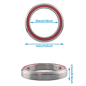 WHYHKJ 2pcs Metal 41mm Bicycle Headset Bearing Mountain Road Bike Bicycle Headset Bearing Part, Silver