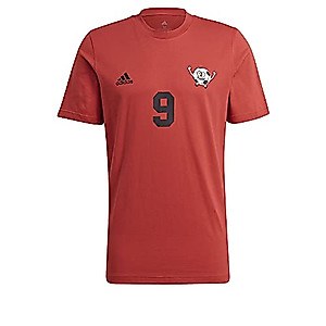 adidas mens Lil Number Tee Crew Red Medium