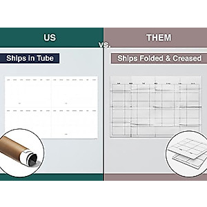 X Large Dry Erase Wall Calendar - 24"x 36" 4 Month Premium Giant Oversized Undated Erasable Deadline Task Calendar for 2023 - Jumbo Monthly Task Organizer Planner for Home, Business & Dorm Room
