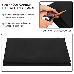 4 Pieces Carbon Felt Heat Resistant up to 1800°F Welding Blanket 36" x 36" Cuttable Flame Retardant Fabric Fireproof Blanket Carbon Fiber Fireproof Mat Fire Resistant Pad for Welders Camp Barrier