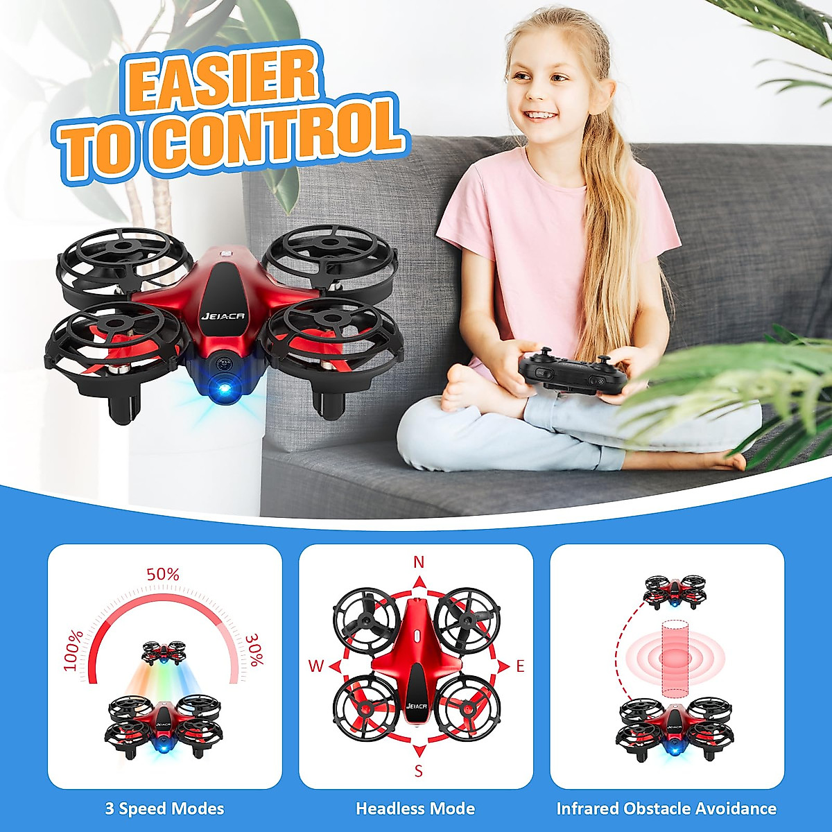 Drones for Kids,JEJAER Mini Drone - Kids Drone with 3D Flip, Auto Hovering,Rc Drone for Kids 8-12 with Headless Mode