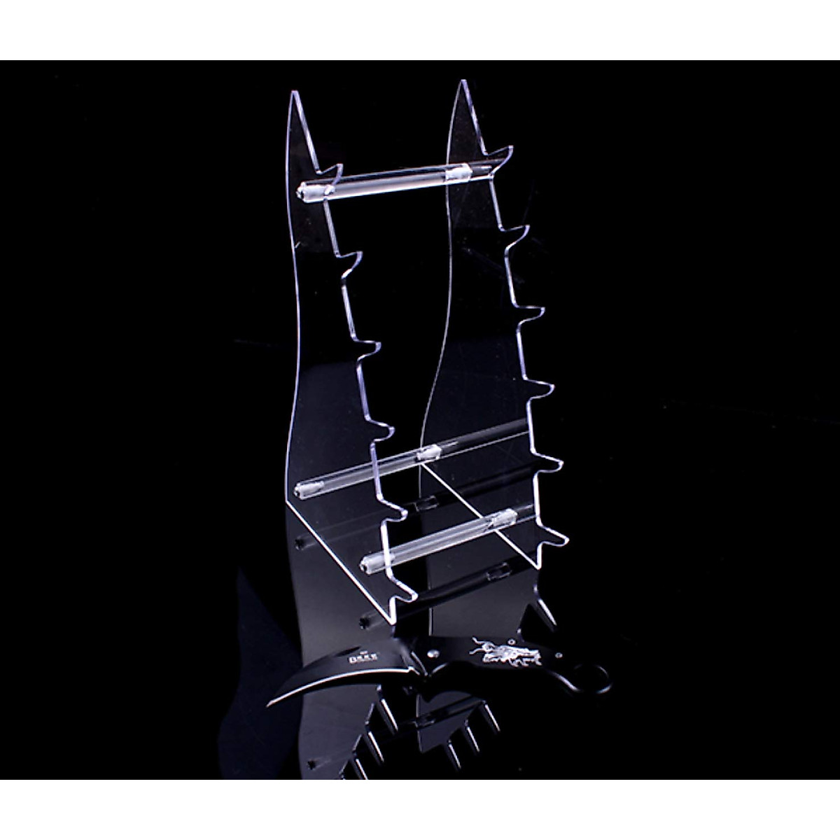 2 Sets Six Layers Heavy Duty acrylic Knife Display Stands,Pocket Knives Cabinet Holder,Hunting Survival Knife Rack