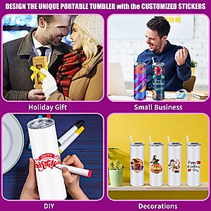 OLSUNOR 24 Pack Stainless Steel 20 oz Sublimation Tumblers Set, Skinny Straight, Lids, Straws, Sublimation Shrink Wrap, DIY Stickers, Individually Gift Boxed