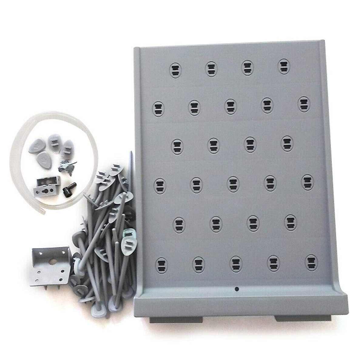 Eapmic 2 Pcs Laboratory Drying Rack Detachable 27 Pegs Wall Mount Glassware Drying Rack Built-in Molded Drain Pan, Lab Supply Pegboard for Tube Beaker Flask Dry