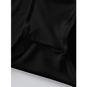 SMMY Women's Solid One-Piece Large Open Back Printed high Waist Swimsuit (Medium, Black)