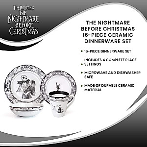 The Nightmare Before Christmas 16-Piece Ceramic Dinnerware Set