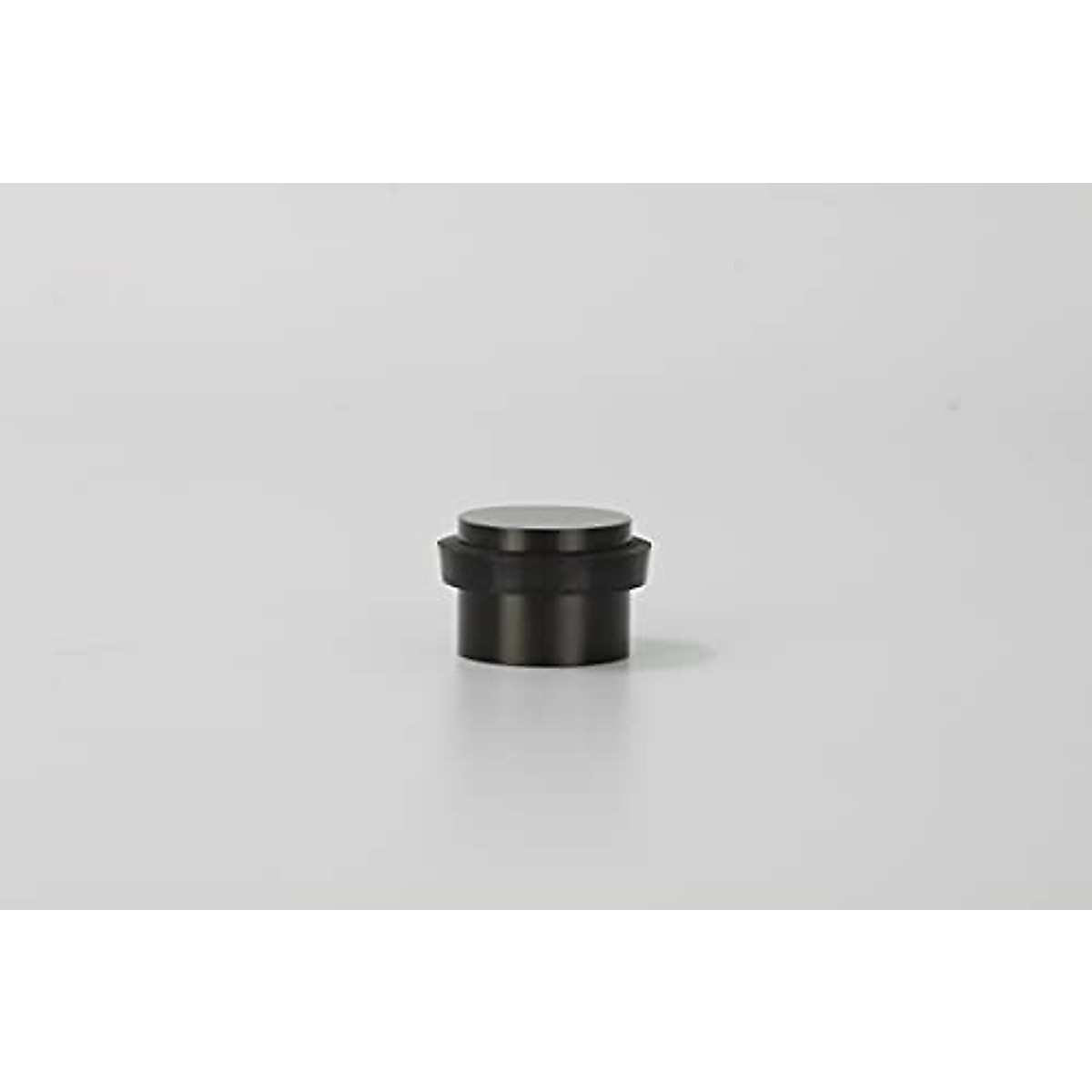 EVI | Adhesive Doorstop | 1.1'' X 0.8'' | Natural Silicone Black Rubber | Black Lacquered Stainless Steel Finish | Great Adherence | 100% Functional | Mod I-163