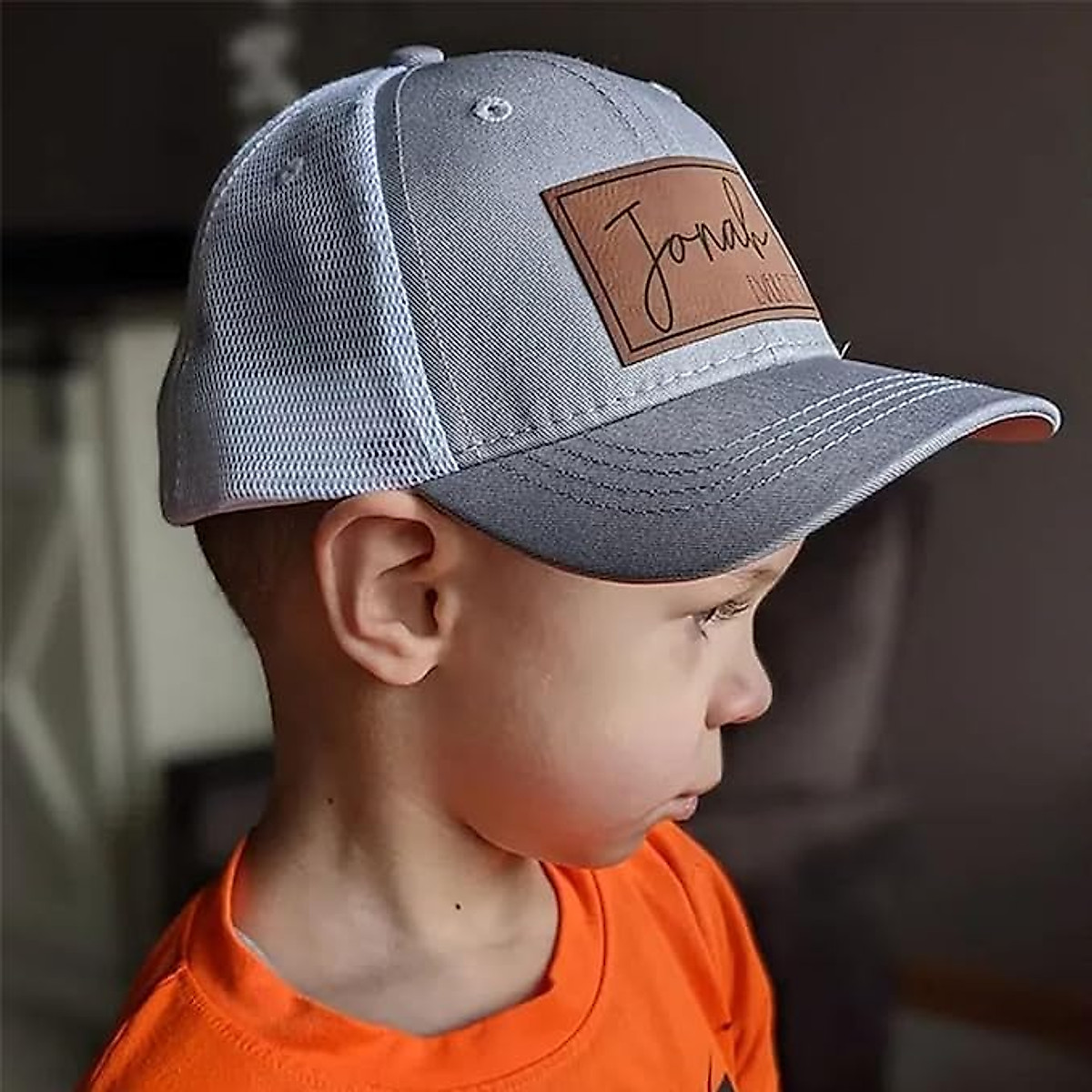Custom Toddler Cap, Personalized Adjustable Kid Baseball Cap Boy's Toddler Trucker Hat Baby Snapback Hat (Style B)