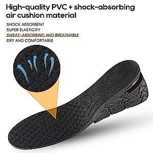 2 Pair Height Increase Insoles for Men and Women,Adjustable 4-Level Shoe Height Inserts,Up to 2.95 Inch Taller,Shoe Lifts Men,Foot Insoles for Men Heel Cushion Air Cushion Shoe Lift