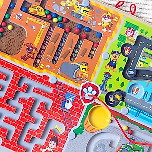 Melissa & Doug PAW Patrol Wooden 4-in-1 Magnetic Wand Maze Board - FSC Certified