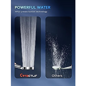 CRTBETLIF Modern 6-Setting Handheld Filtered Shower Head with 70-inch Hose, Chrome, Water Saving, Adjustable, Environmentally Friendly