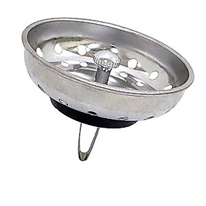 VARNAHOME Kitchen Sink Basket Strainer Replacement for US Standard Drains (3-1/2 Inch), Premium 304 Stainless Steel Body W/with Brass Post (Spring Clip) 1 Pack