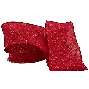 3.5" Burlap Wired Glitter Ribbon by Celebrate It Christmas