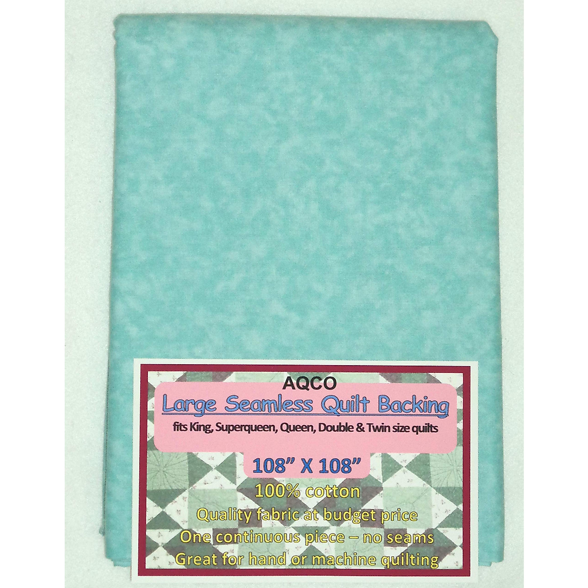 Quilt Backing, Large, Seamless, from AQCO, C44395-A21, Tame Teal