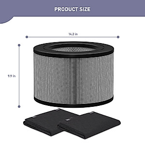 Ontheone 50250-S HEPA Filters Replacement & Carbon Pre-Filter Set Compatible with Honey-well 24000 24500 50250-S 52500 Air Cleaner Purifier, Part Number 24000, (1 HEPA + 2 Carbon Pre-Filter)