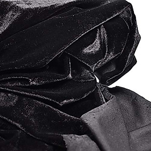 Stretch Velvet Fabric 12 Colors 62" Wide for Sewing Apparel Upholstery Curtain by The Yard (One Yard Black)