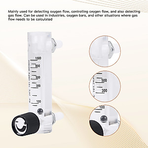 CNBTR 100-1000ml/min Oxygen Air Gas Flowmeter with Control Valve for Oxygen Adjustable Gas Flowmeter with Copper Connector for Oxygen Air Gas Conectrator