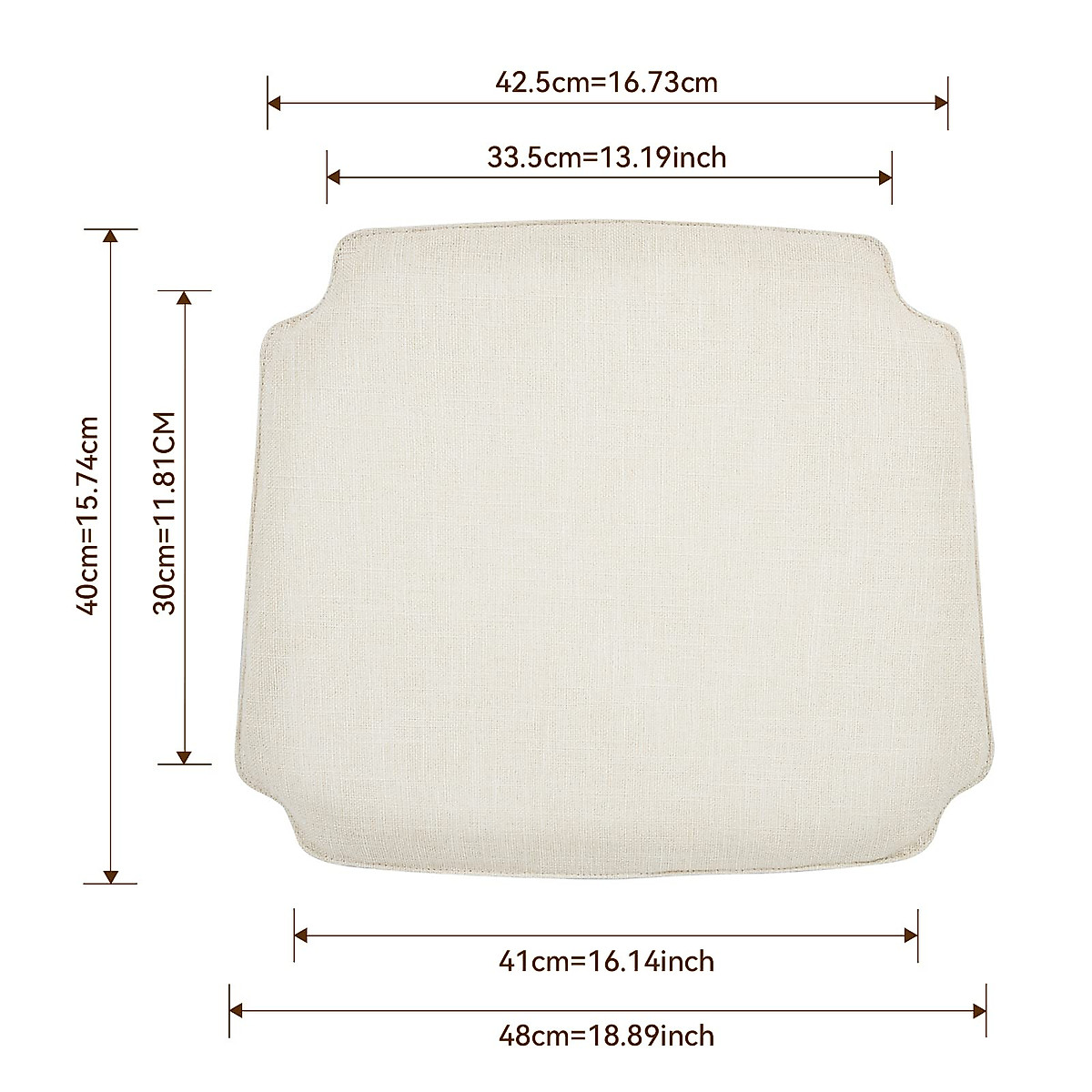 Polynices Wishbone Chair Cushion,Linen Fabric Chair Pads Suitable for Y Chair and Tatami (Beige)