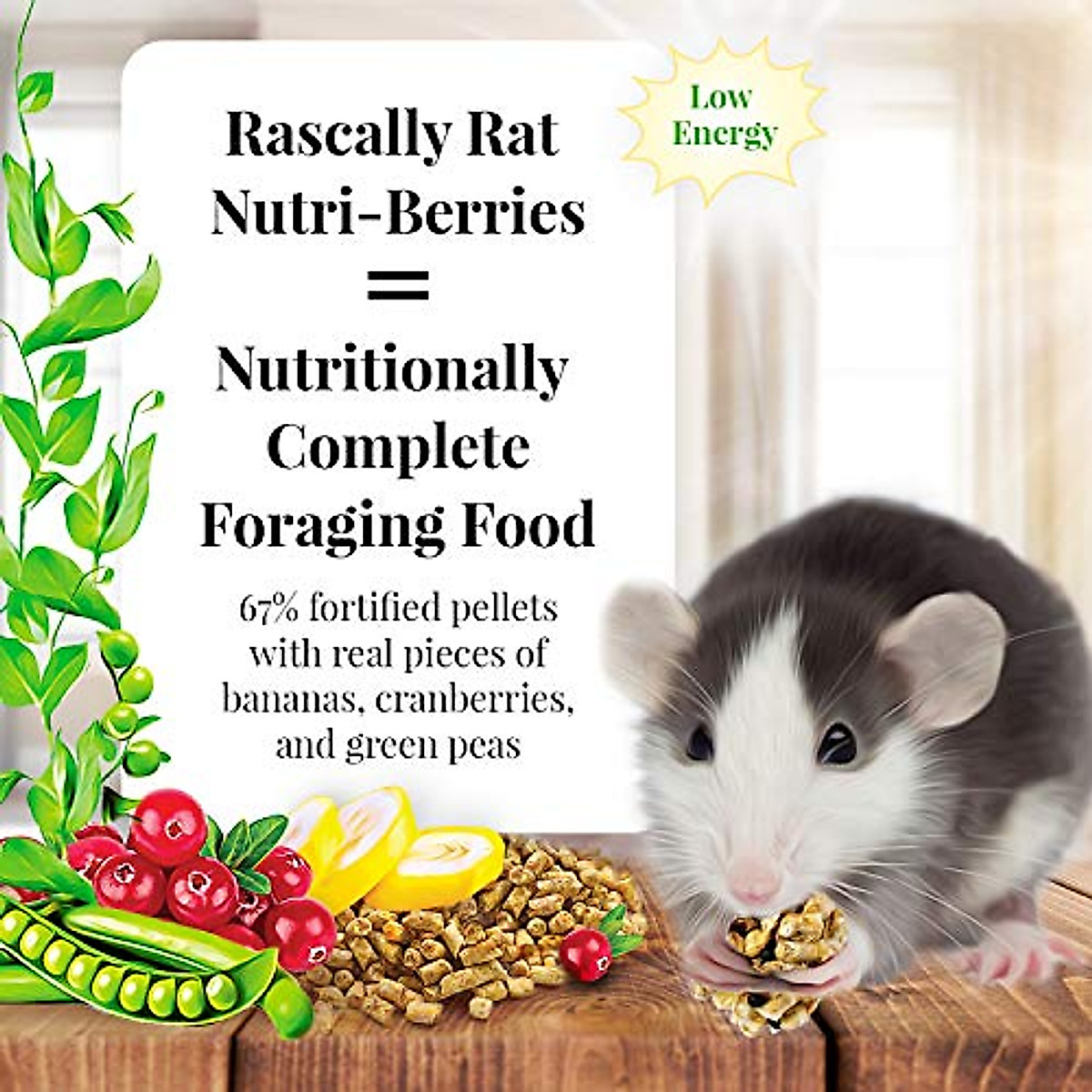 LAFEBER'S Rascally Rat Nutri-Berries, Made with Non-GMO and Human-Grade Ingredients, for Rats, 10 oz