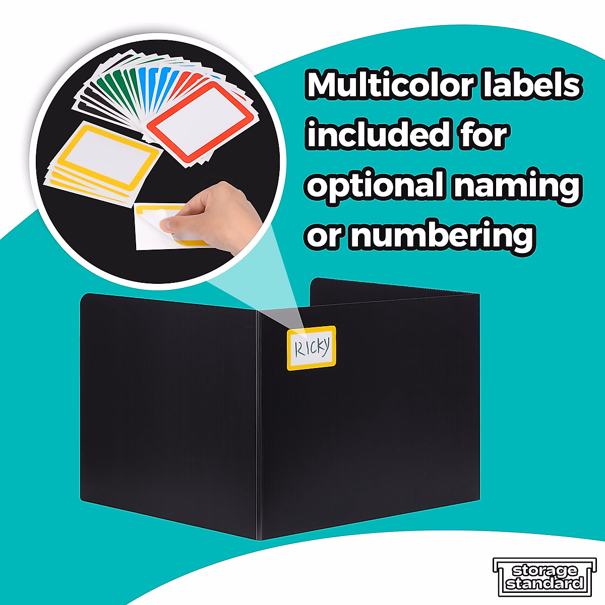 22-Pack Desk Dividers for Students - Durable & Waterproof Plastic Study Carrel Divider, Classroom Folders Teacher Supplies, Easy-to-Clean Plastic Privacy Shield Folder Boards for Student Desks, Black