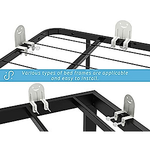 DiaOutro Bed Frame Non Slip Mattress Gaskets, 6 PCS Keep Mattress in Place, Wide Applicability Mattress Holder Easy to Assemble, Adjustable Anti-Slip Baffle Fit for Most Bed Frames, White