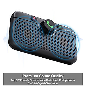 Lavales Car Bluetooth 5.3 Speaker, Handsfree Bluetooth Car kit for Cell Phone, Support Siri Google Voice Assistant/Motion AUTO ON, Car Phone Speakerphone with Visor Clip