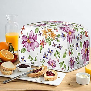 Gomyblomy Flowers 4 Slice Toaster Appliance Cover Bread Toaster Cover Bakeware Protector, Kitchenware