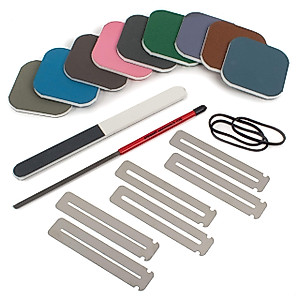 StewMac Rough Fret Smooth + Shine Set, Guitar Fret End Dressing And Polishing Kit, Polish Scratches in Finish and Pickguard (5087)