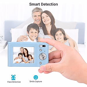 Andoer Portable Digital Camera 48MP 1080P 2.4-inch IPS Screen 16X Zoom Auto Focus Self-Timer 128GB Extended Memory Face Detection Anti-Shaking with 2pcs Batteries Hand Strap Carry Pouch