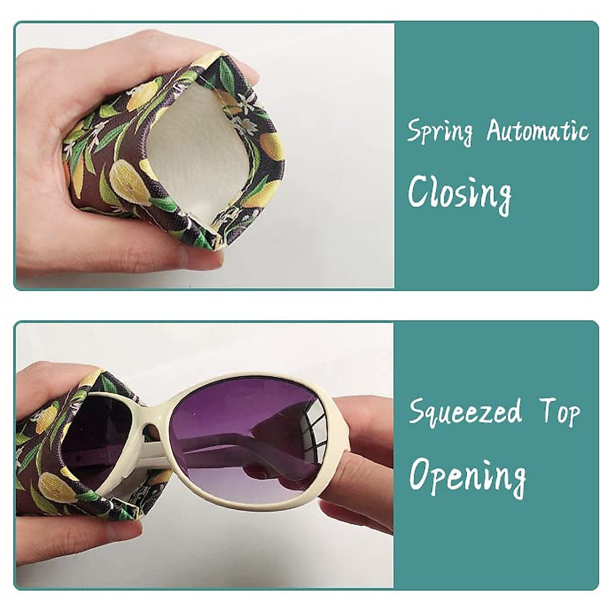 WOW DING 3 PACK Sunglasses Case, Eyeglasses Pouch for Women, Portable Leather Soft Glasses Cases with Cleaning Cloth