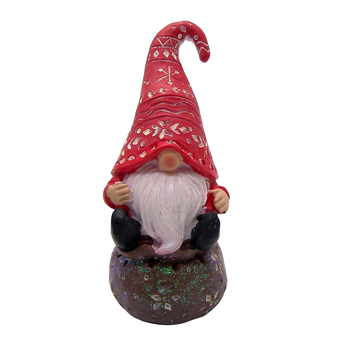 Wowser Festive Holiday Sitting Gnome Figurines, Christmas Decoration, 3 Assorted, 5 Inches