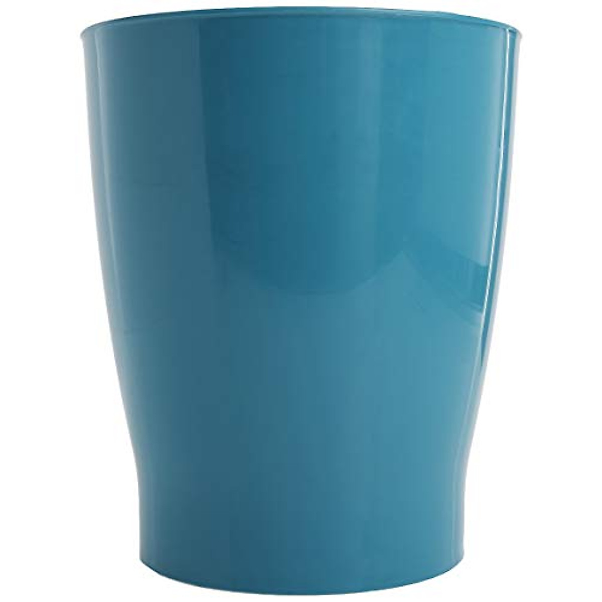 iDesign Round Plastic Waste Basket, The Franklin Collection – 7.7" x 7.7" x 9.1", Teal Blue