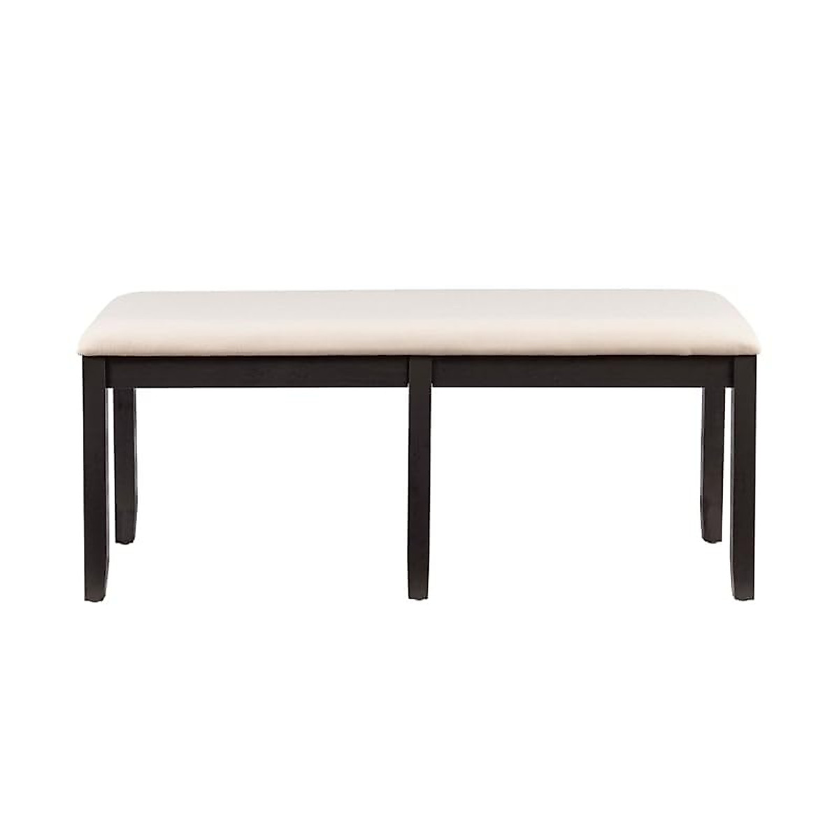 Linon Jordan Wood Backless Bench in Dark Charcoal Gray