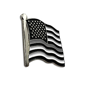 Correctional Officers Lapel Pin - Silver Gray Line US Flag USA Patriotic American Lapel Brooch Badge