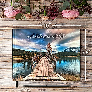 Celebration of Life Funeral Guest Book, Bridge Funeral Guestbook with Pen, Memorial Service Guest Book, Memorial Guest Book, Memorial Book, Funeral Book, Signature Book, Funeral Book Guest
