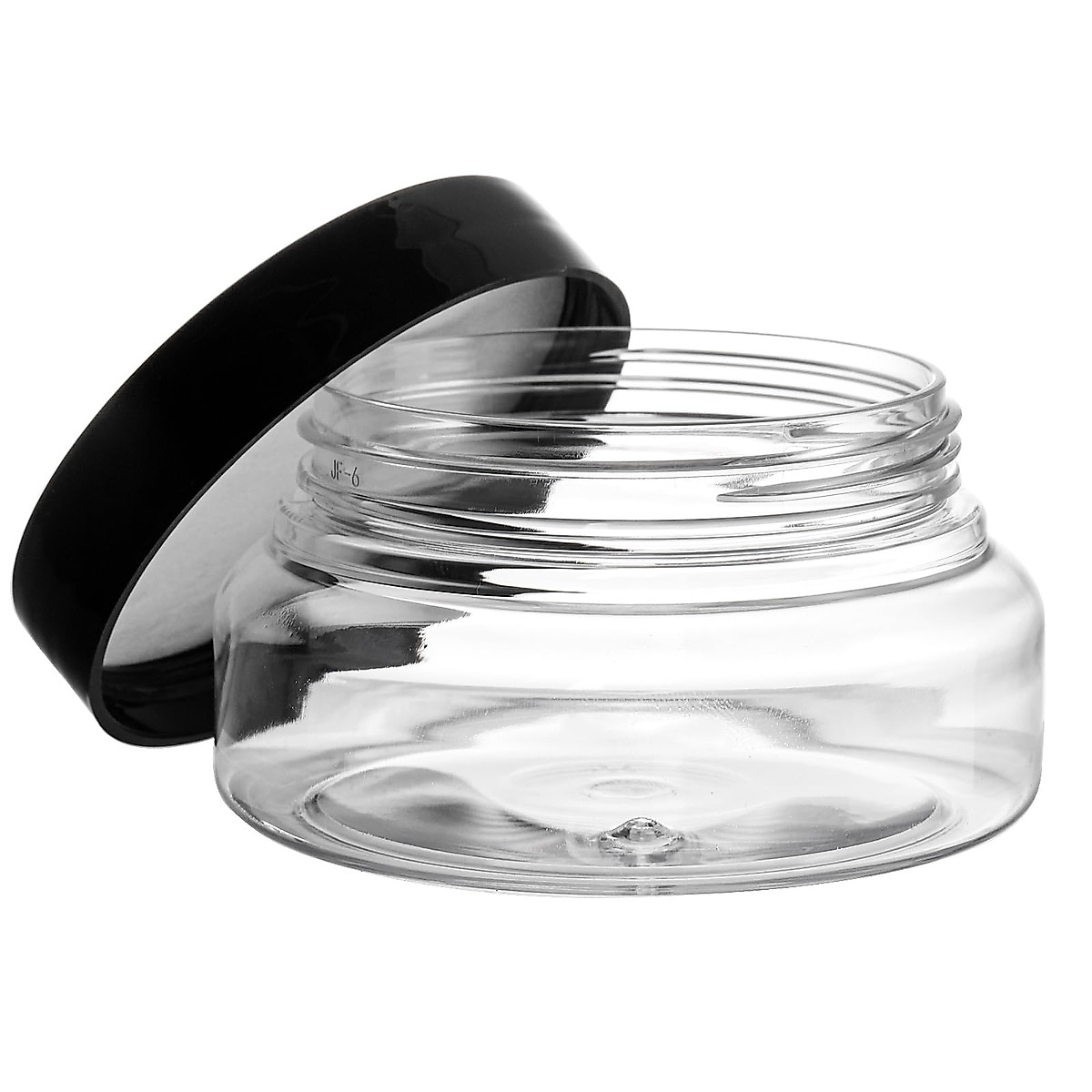 Yarlung 24 Pack 5 Oz Plastic Jars with Lids, Clear Body Scrub Jars Empty Refillable Containers Round Low Profile Samples Jars for Lotion, Body Butter, Sugar Scrub, Cream