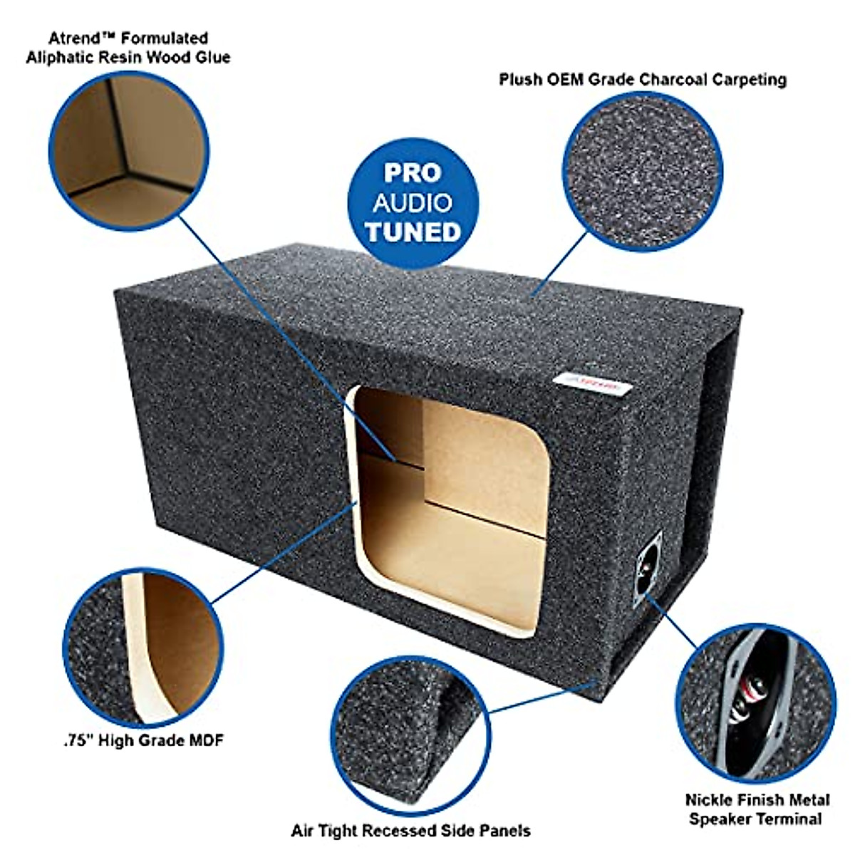 Bbox Single Vented 12 Inch Subwoofer Enclosure Engineered for Kicker Solo-Baric Model L5 & L7 Subwoofers - Car Subwoofer Boxes & Enclosures & Subwoofer Box Improves Audio Quality, Sound & Bass