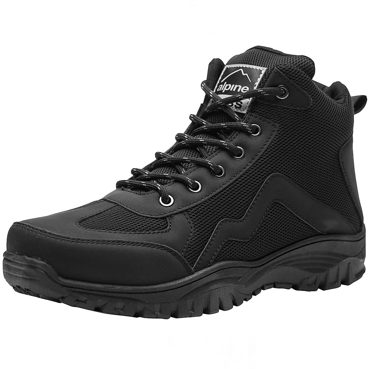 Alpine Swiss Brent Mens Hiking Boots Comfortable Mid Ankle Outdoor Walking Shoes Black M US 10