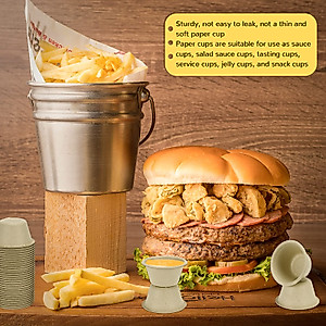 LeonBach 200 Pack 2oz Natural Sugarcane Paper Bowls, Compostable Paper Condiment Snack Sample Tasting Serving Cups Biodegradable Food Containers Small Dipping Cup