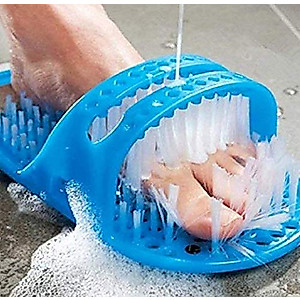 Simple Feet Cleaner,Evermarket Magic Foot Scrubber,Exfoliating Easy Feet Cleaning Brush,Feet Washer Foot Shower Spa Massager Slippers for Unisex Adults