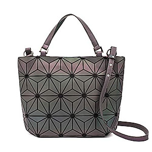 Geometric Luminous Purses and Handbags Holographic Purse Lumikay Bag Reflective Leather Irredescent Tote NO.4