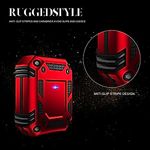 ZADORN Airpod Case,Military Grade Protective Cases for Airpods 1st/2nd with Hard PC and Soft TPU Cover,15ft. Drop Tested Shockproof Airpod Case with Keychain Compatible with Wireless Charging Red