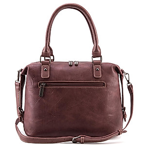 Wrangler Doctor Bag Top Handle Purse Hobo Shoulder Satchel Handbags Crossbody Bag with Crazy Horse Grain Leather for Women WG48-S5110ABDY