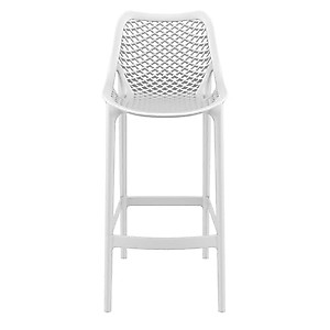 Home Square Polypropylene Patio Bar Stool in White - Set of 2