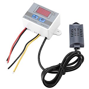 Digital Humidity Controller，XH-W3005 Hygrometer Switch Controller Digital Humidity Sensor 0~99% RH 12V/24V/220V(12V)