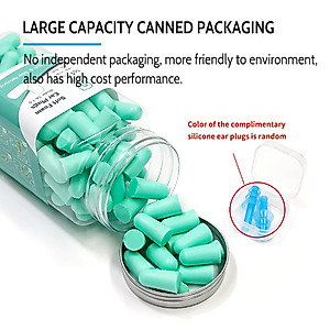 LYSIAN Ultra Soft Foam Earplugs for Sleep - 38dB Noise Reduction Ear Plugs for Sleeping Noise Cancelling, Work, Travel and Shooting Range -60 Pairs Value Pack(Water Blue)