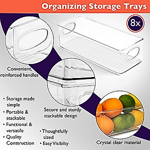 ClearSpace Plastic Pantry Organization and Food Storage Bin – Great Kitchen Organization and Kitchen Storage – Fridge Organizer Bins, Pantry Storage – 8 Pack