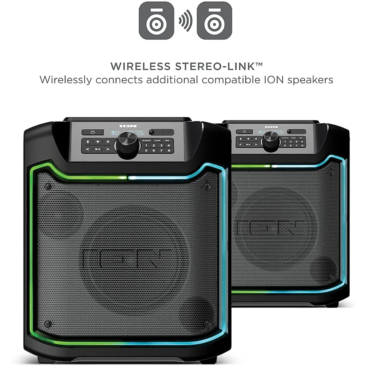 ION Trailblazer - High-Power All-Weather Rechargeable Bluetooth Speaker with Qi Wireless Charging