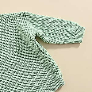 Infant Toddler Baby Girl Boy Knit Sweater Pullover Sweatshirt Warm Long Sleeve Shirt Tops Knitted Fall Winter Clothes (Light Green, 2-3T)