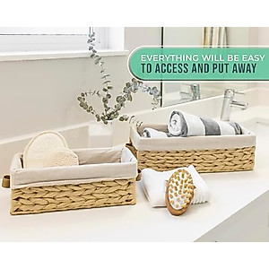 Comfify Boho Decorative Rope Baskets, Set of 3, Brown, Round, 10"Dia